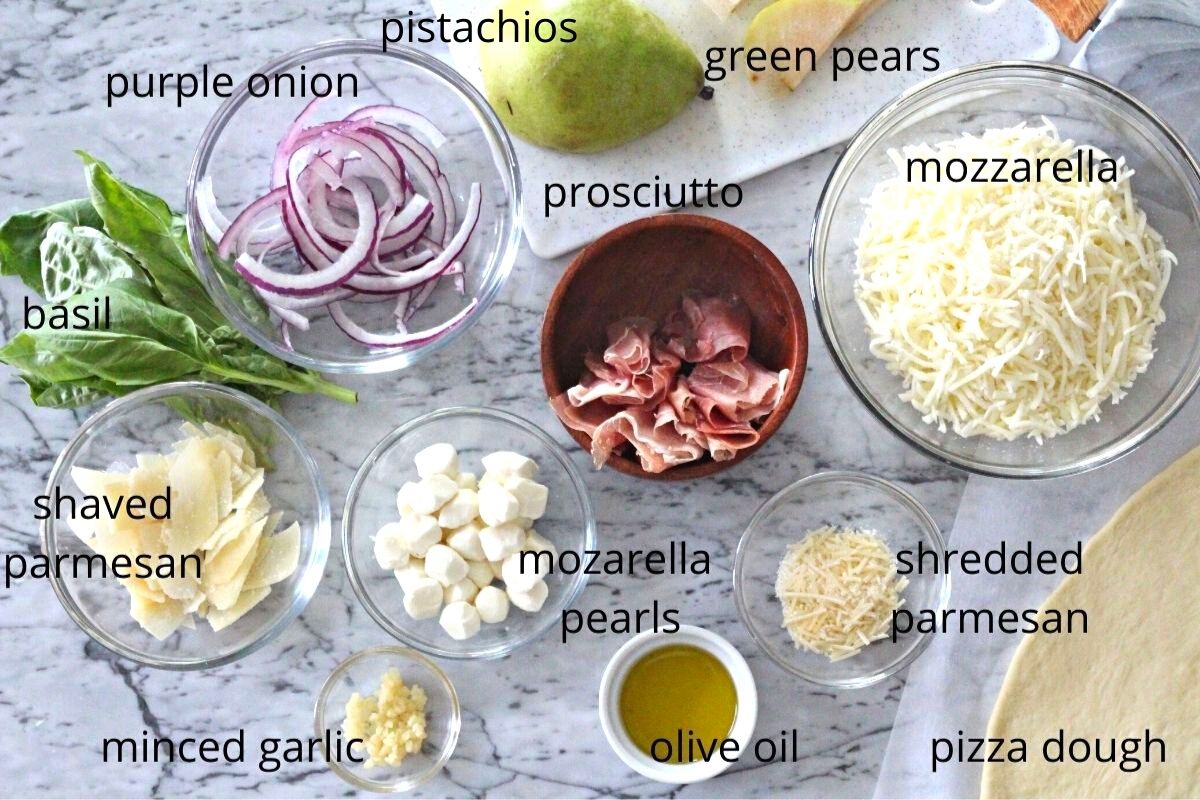 Pera Pizza with Prosciutto and Pistachios - Thyme For The Table