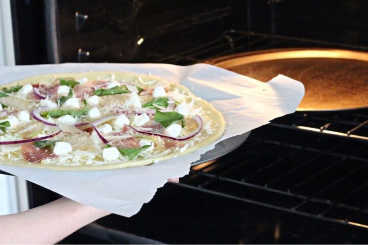 Pera Pizza with Prosciutto and Pistachios - Thyme For The Table