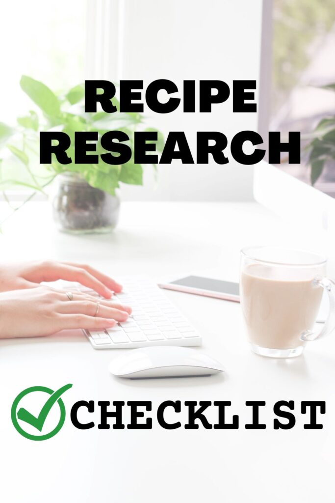 Recipe Research Checklist - Thyme For The Table