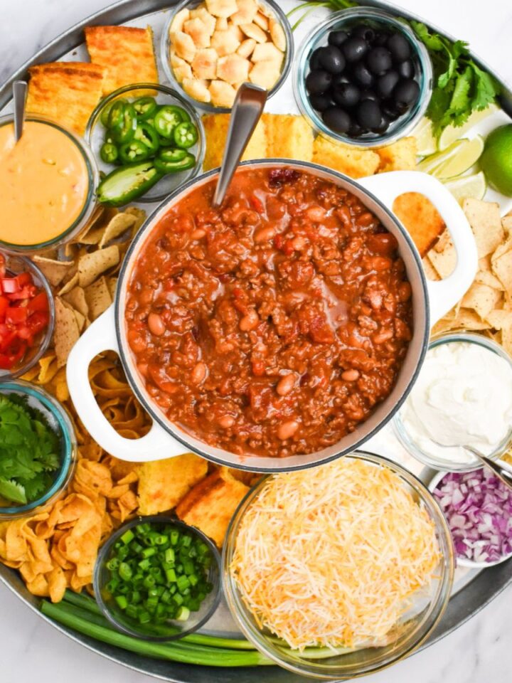 The Best Chili Charcuterie Board - Thyme For The Table